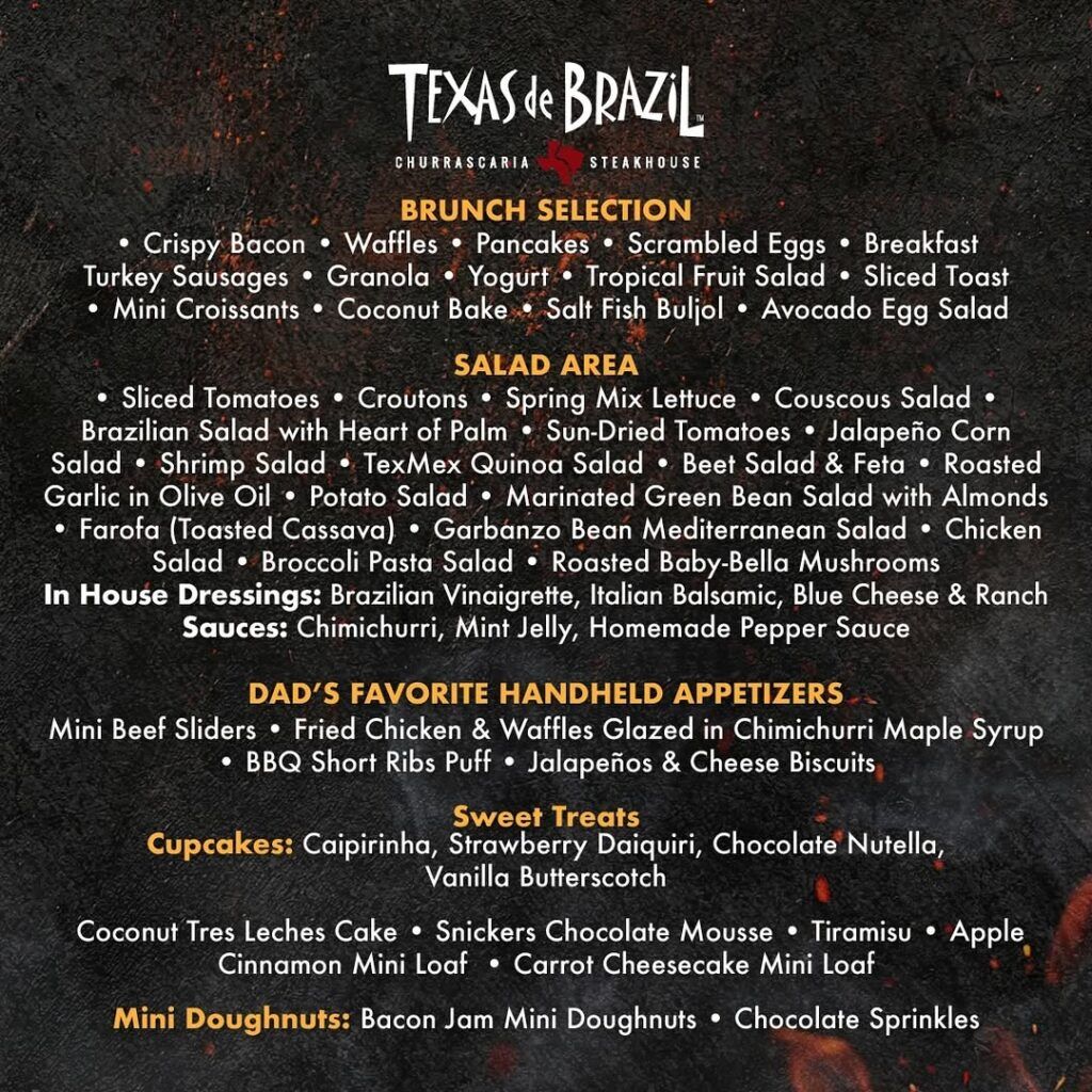 Texas De Brazil Menu Prices, Coupons, Buffet, Reservations 2025